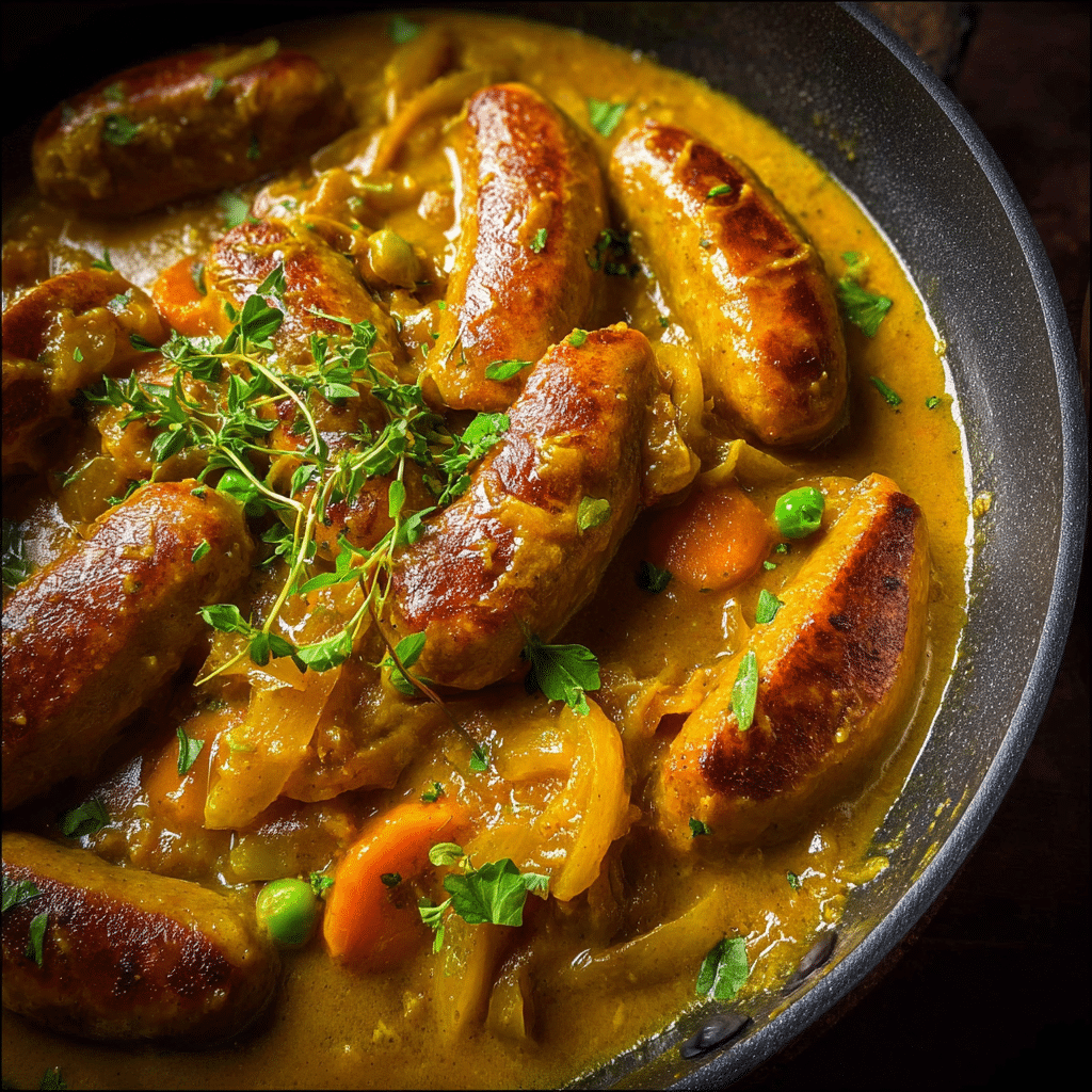 Curried sausages recipe
